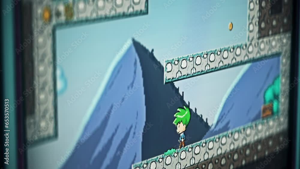 Enjoying the classic arcade platformer simulator with pixel art ...