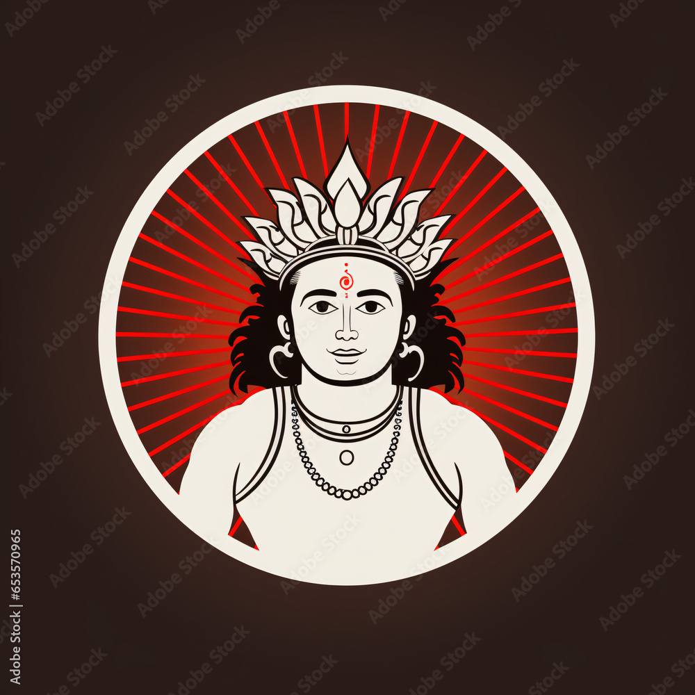 Simple Lord Muruga logo, spiritual and symbolic Stock Illustration ...
