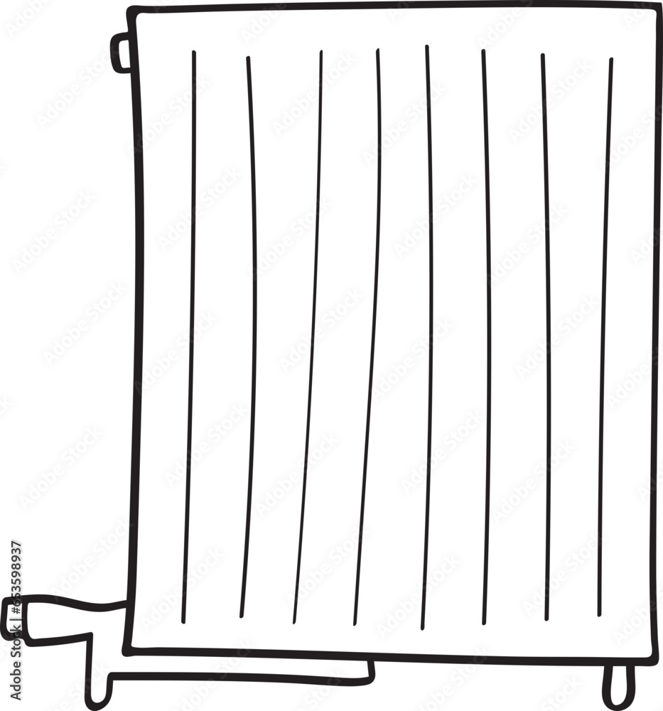 Radiator icon outline isolated on transparent background. Home heater ...