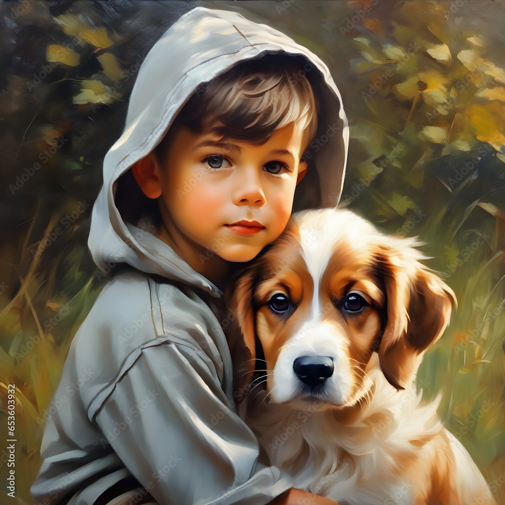 child with dog Stock Photo | Adobe Stock