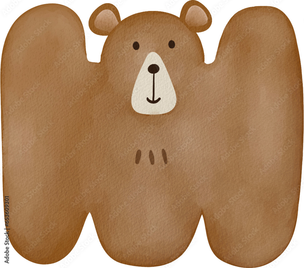 Bear Alphabet lettter PNG paper texture Stock Illustration | Adobe Stock