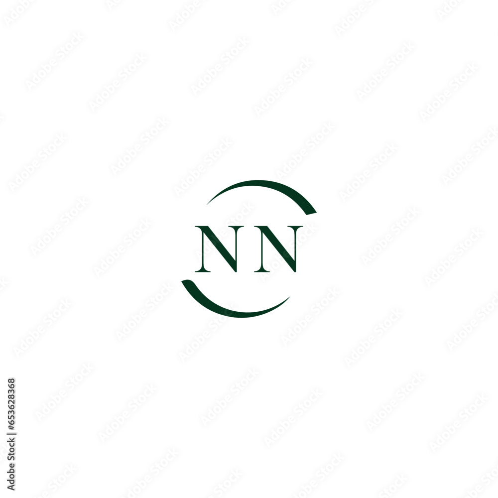 NN letter logo design in six style. NN polygon, circle, triangle ...