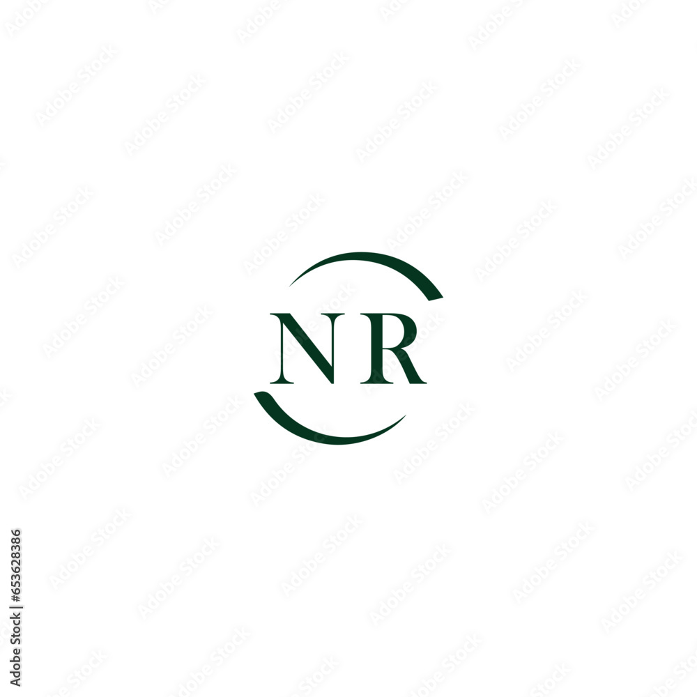 NR letter logo design in six style. NR polygon, circle, triangle ...