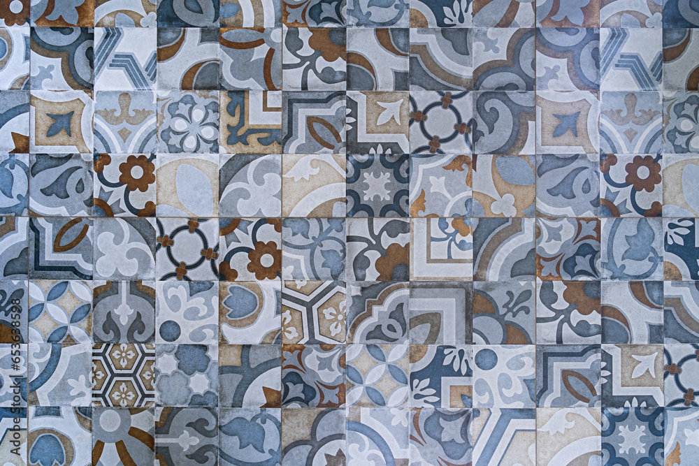 Ceramic tile texture background in oriental style. Abstract mosaic ...