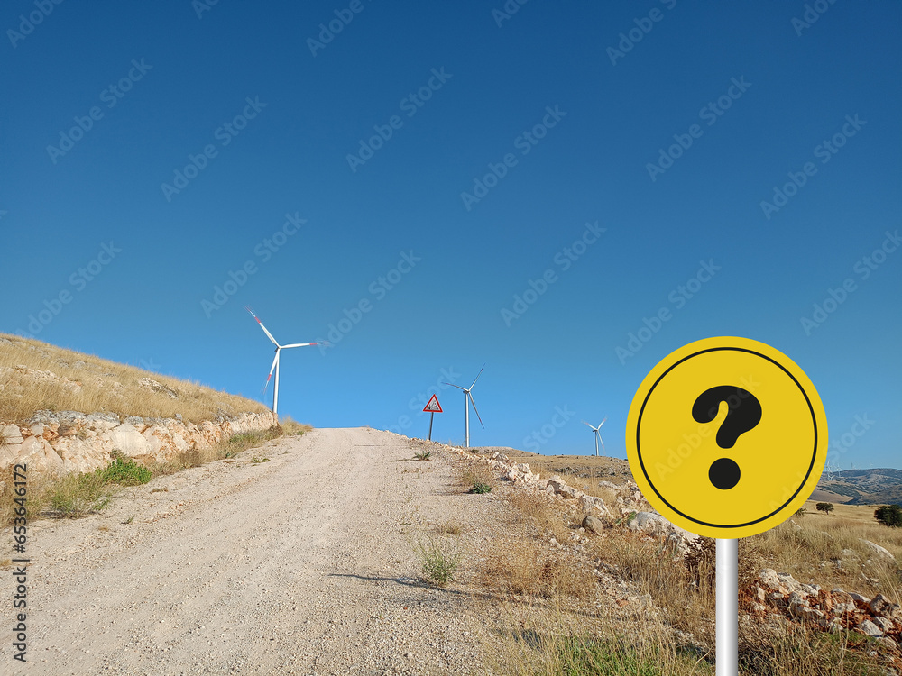 Sustainable Energy Solar Farm Wind Turbine And Electric Pylon With Sunset Sky Sustainable
