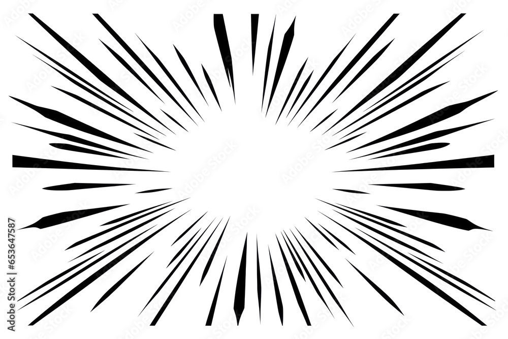 These comic action lines are a vector isolated illustration featuring ...