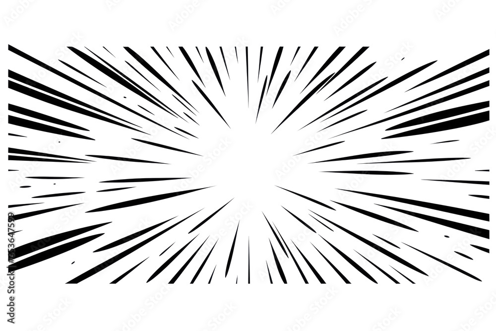 These comic action lines are a vector isolated illustration featuring ...