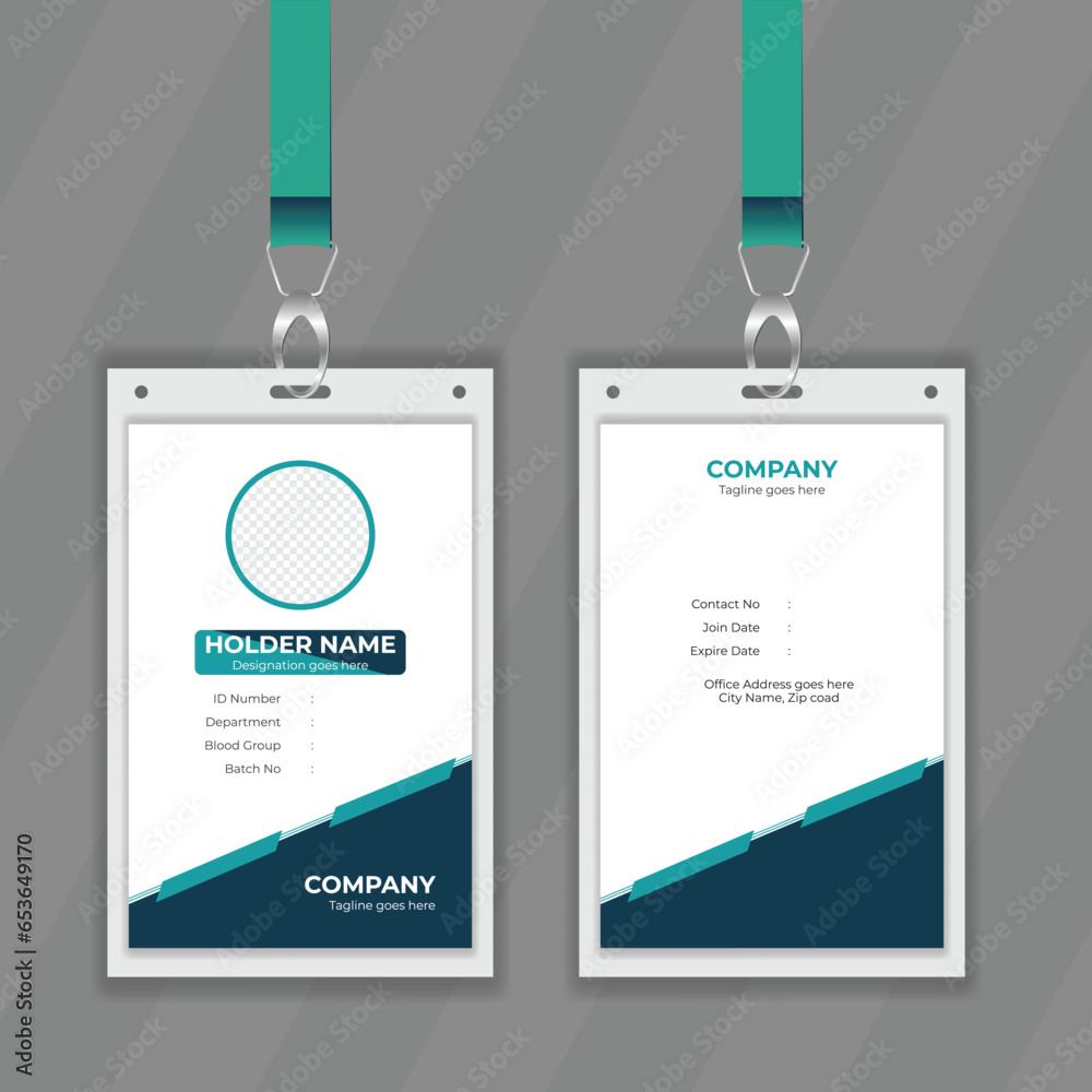 Vertical design layout for office stuff information card. Modern or ...
