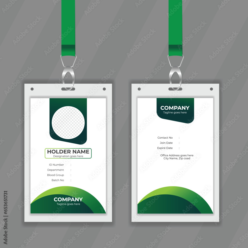 Green and white color Identity card design presentation. Vector design ...