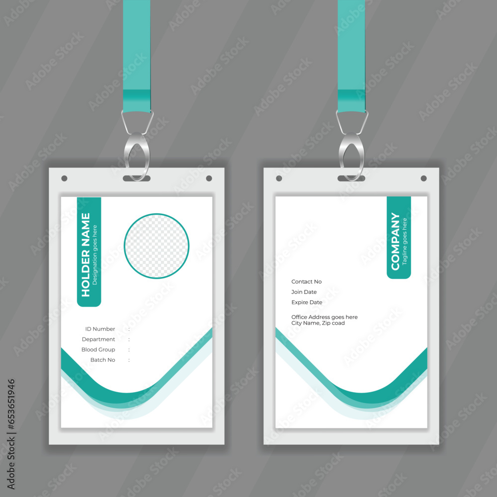 Editable illustrator layout file for ID card. Simple or professional ...