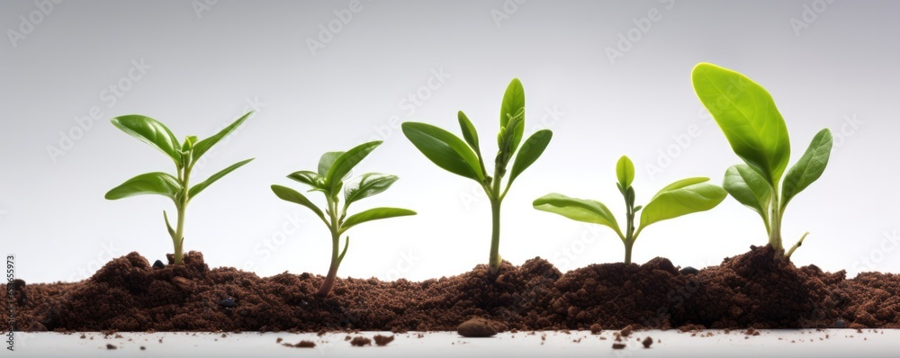 The Evolution Of A Young Plant Symbolizing Growth And Renewal . Сoncept ...