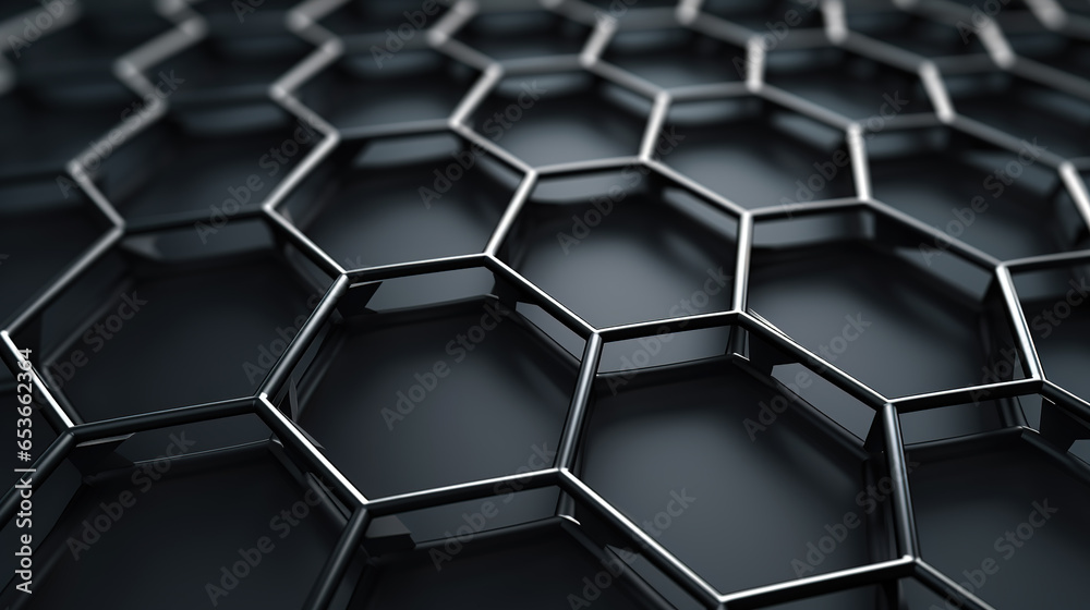 background structure graphene hexagon background carbon black atoms ...