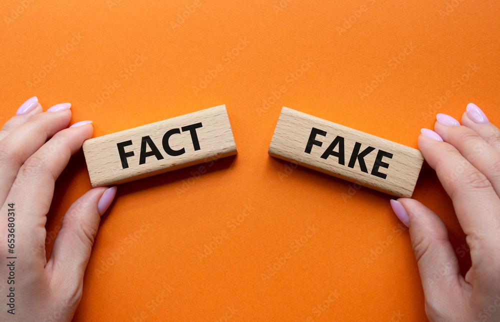 Fact or Fake symbol. Concept word Fact or Fake on wooden blocks ...