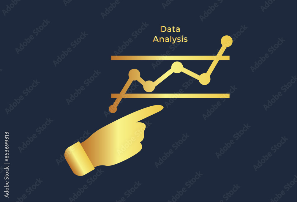 an icon representing analytics. It is a linear vector illustration ...