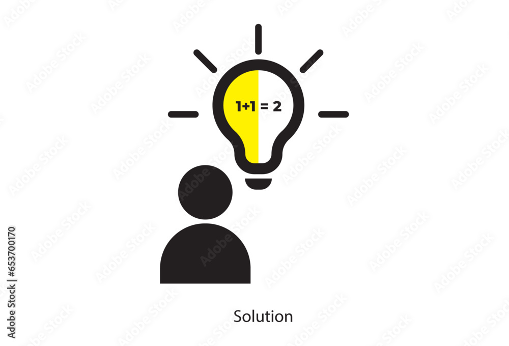 vector icon representing innovation. The icon features a combination of ...