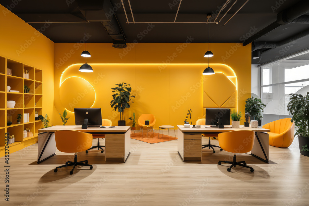 Creating a warm and inviting office environment with a mustard color ...