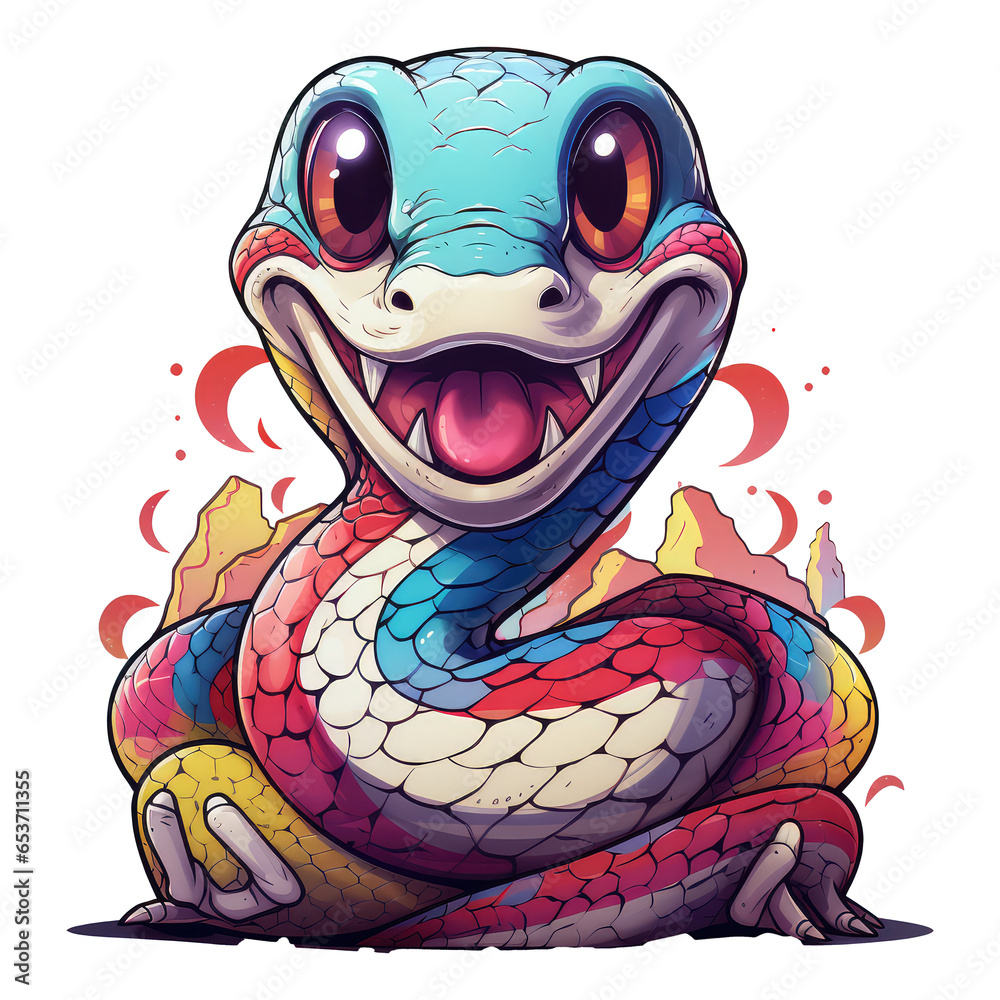cute snake full body illustration isolated on transparent background ...