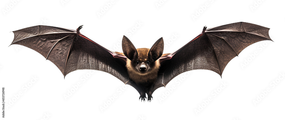 Flying Bat. Front view. Isolated on Transparent background. Stock ...