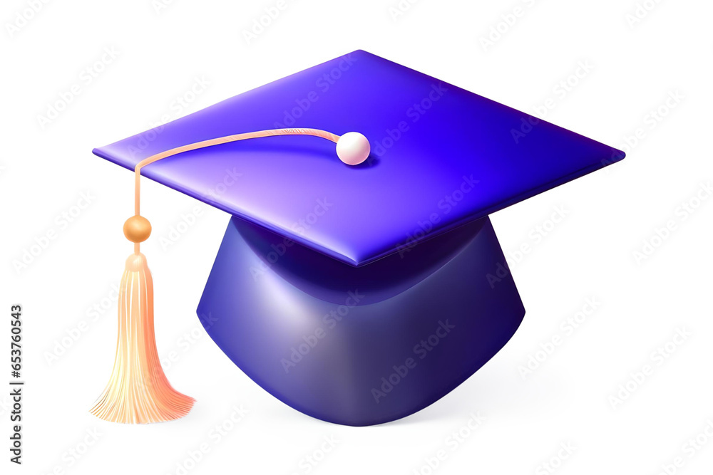 3D Graduation Emoji With Graduation Cap Diploma On Transparent ...