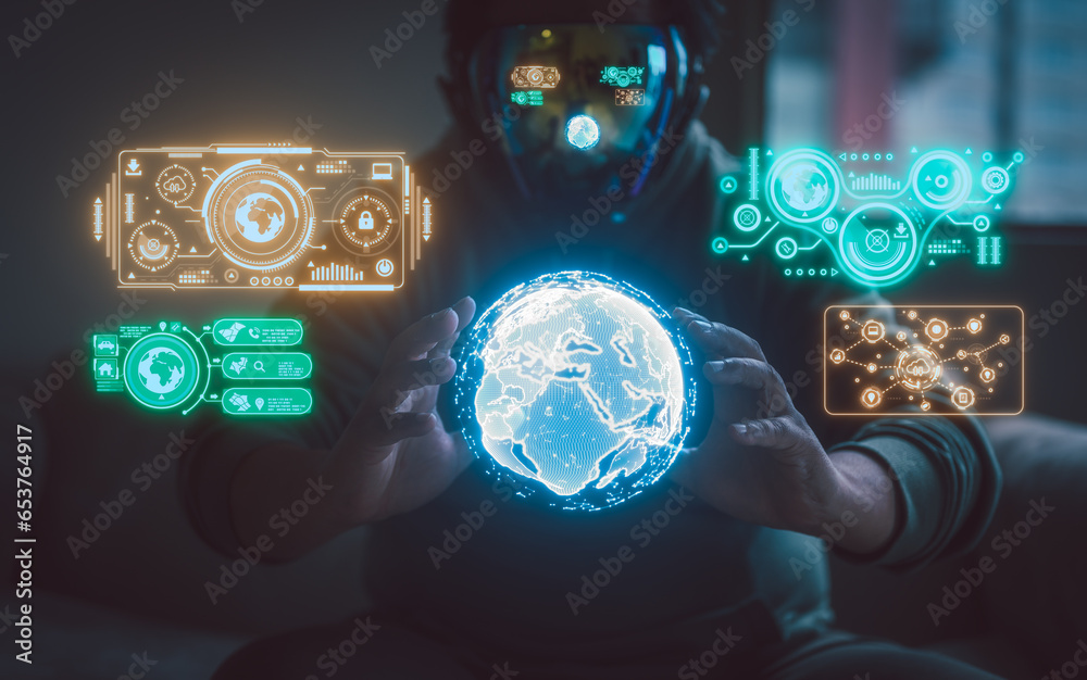 Concept of digital transformation network technology, big data ...