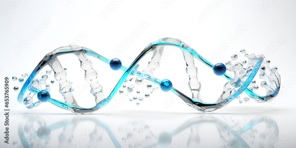 3d Render Helix Complementary Strand Of Dna Rna Sequences Genetic Code Or Genome Gene Expression