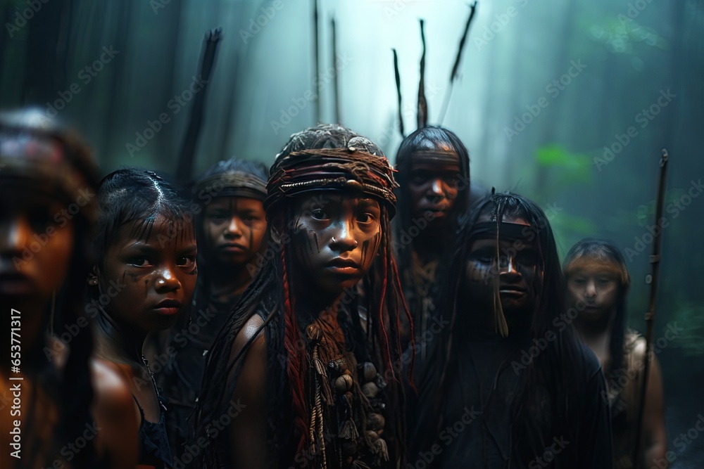 The Yanomami Tribe in the Amazon Rainforest.Generated with AI Stock ...