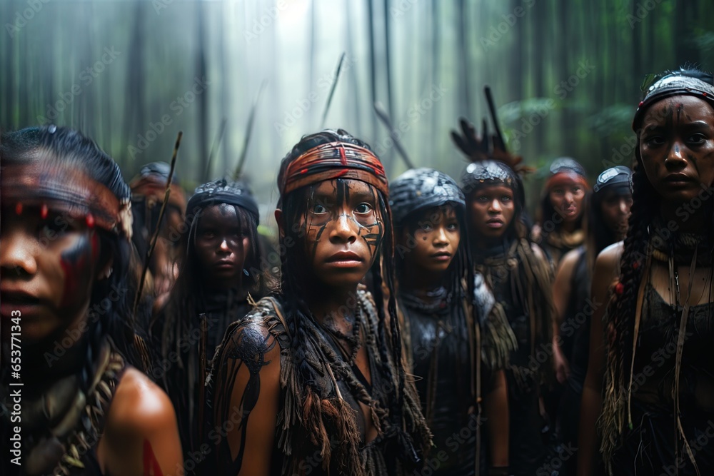 The Yanomami Tribe in the Amazon Rainforest.Generated with AI Stock ...