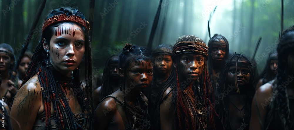 The Yanomami Tribe in the Amazon Rainforest.Generated with AI Stock ...