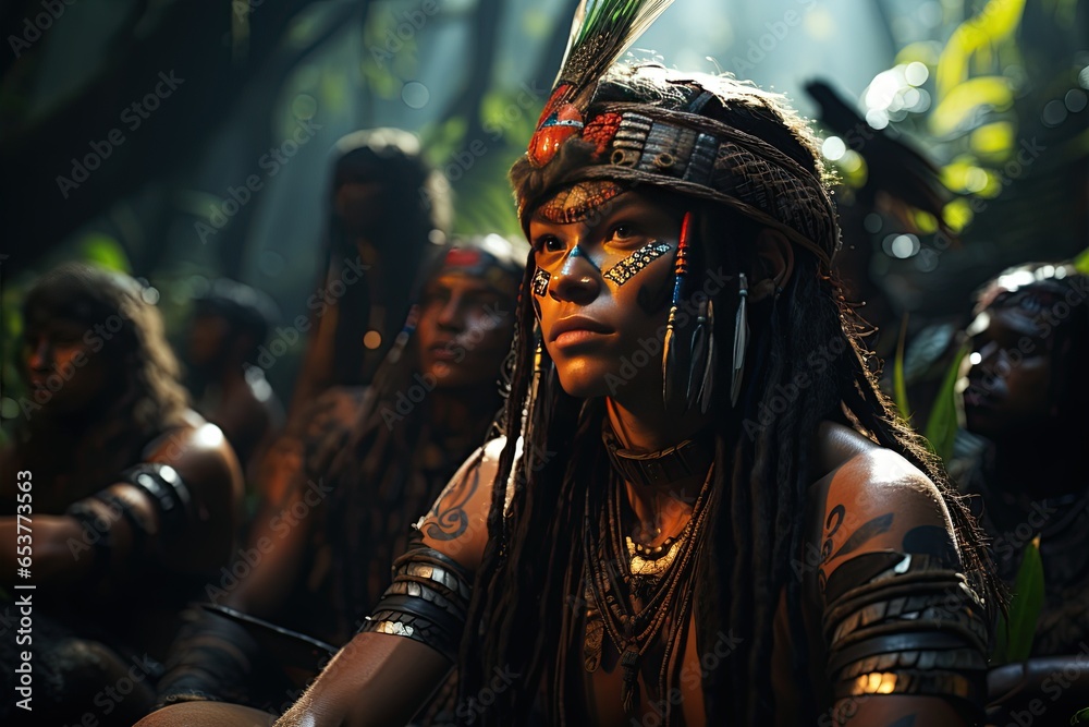Yanomami Tribe in the Amazon Rainforest.Generated with AI Stock Photo ...