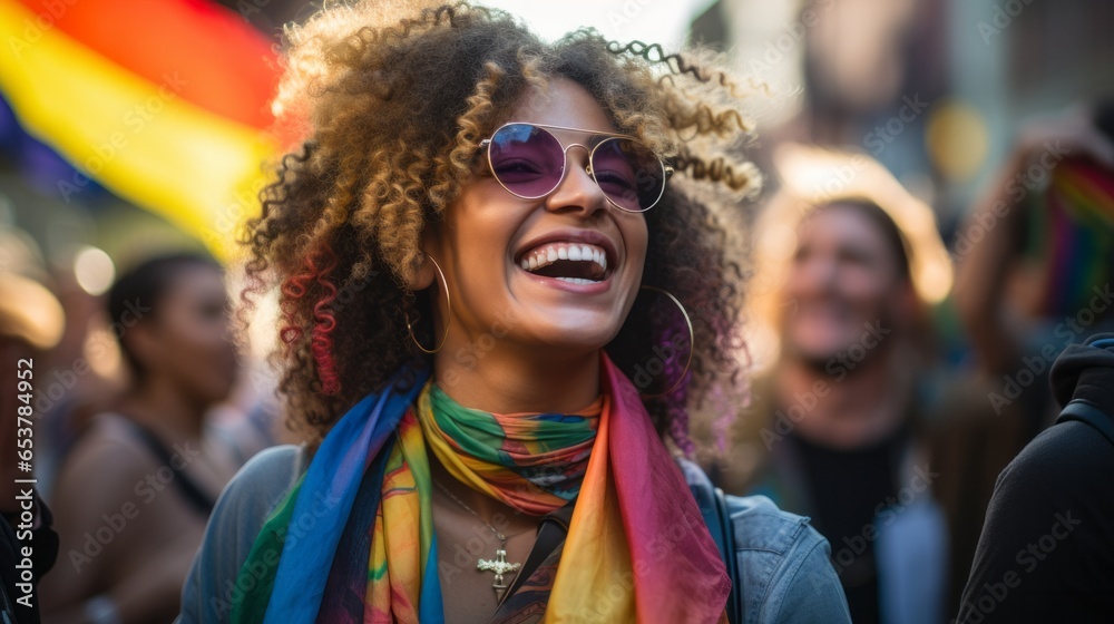 Portraits of very happy members of the LGBTQI+ community standing ...