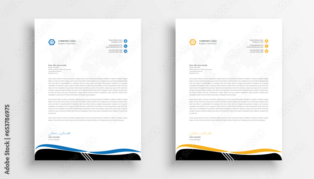Free vector professional business letterhead template design Stock ...