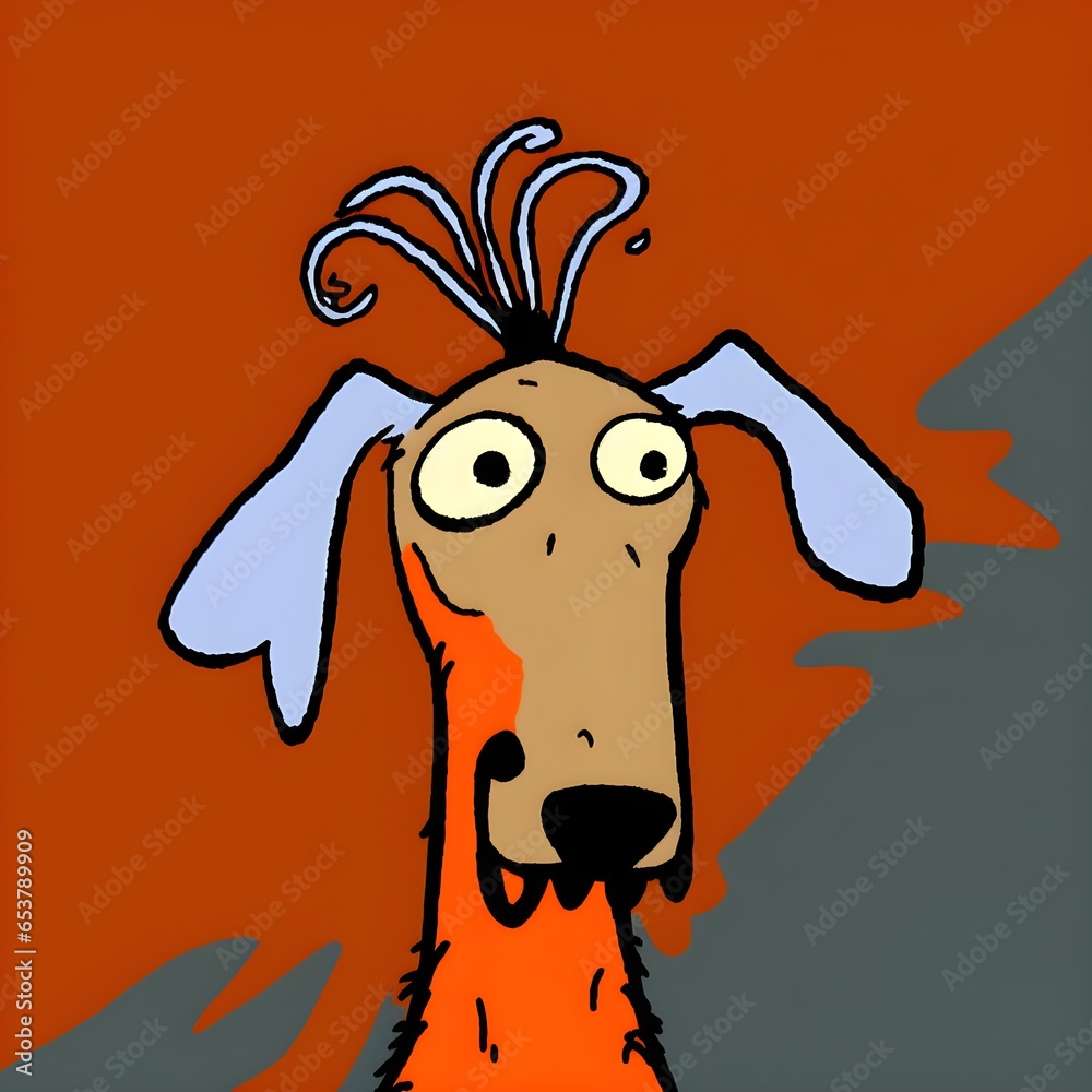 ms paint dog weird face dog cartoon Stock Illustration | Adobe Stock