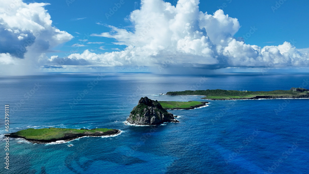 Famous bay water archipelago of Fernando de Noronha at brazilian ...
