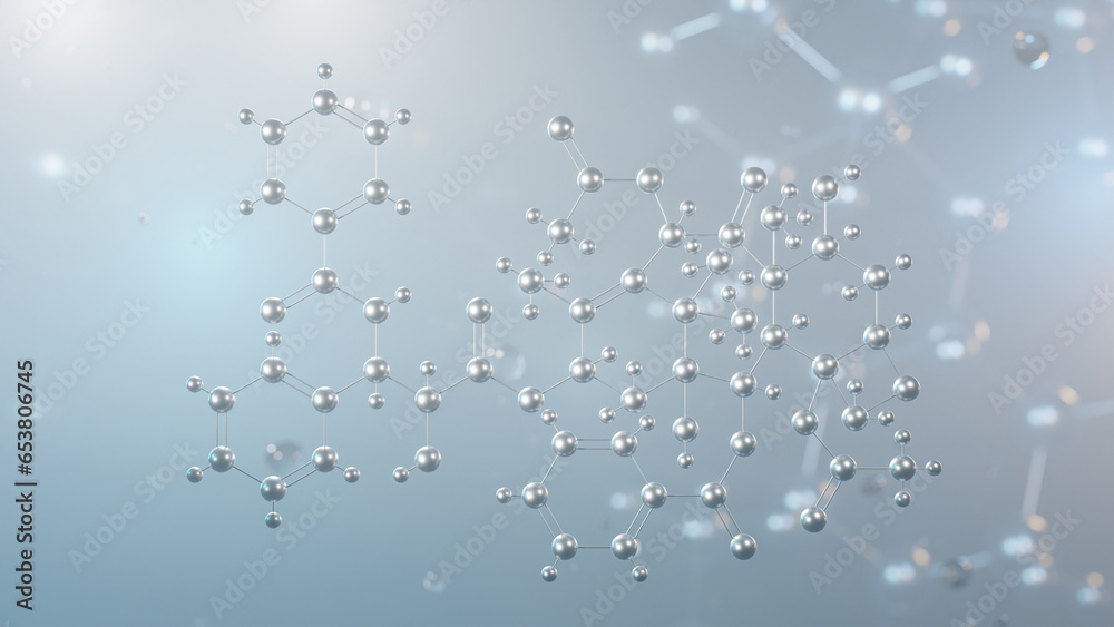 ภาพประกอบสต็อก paclitaxel molecular structure, 3d model molecule ...