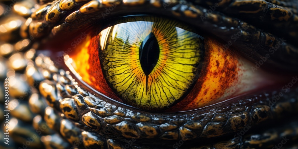 Closeup Shot of a Reptile Eye, Offering a Detailed and Fascinating View ...