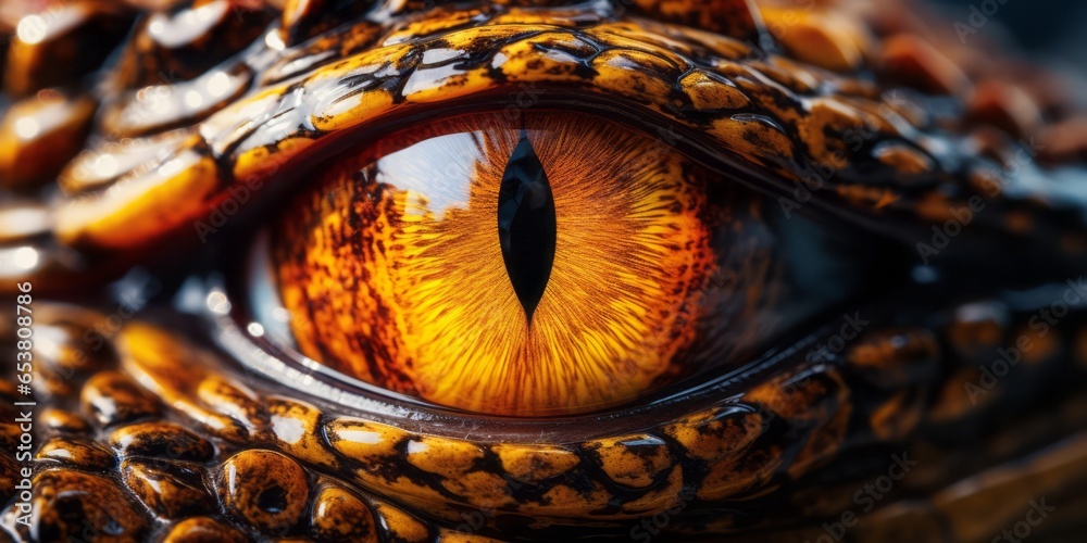 Closeup Shot of a Reptile Eye, Offering a Detailed and Fascinating View ...