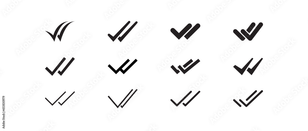 Double checking in different style for confirm approval. Two arrow for ...