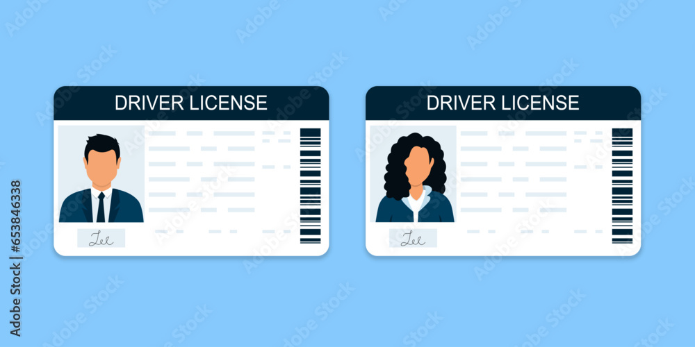 ID card. Identification document with person photo. Flat plastic ...