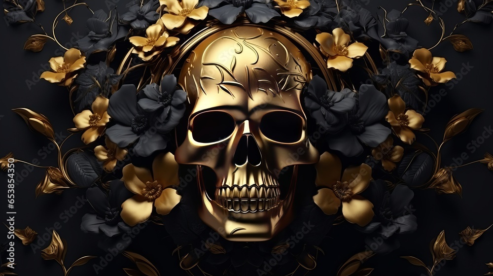 Conceptual illustration in 3D of a veiled, frightening black figure ...