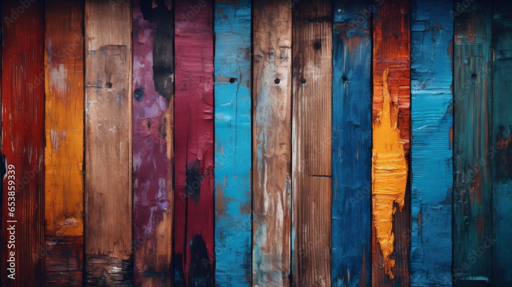 Vibrant Wood Fence Backdrop: Rich Color Palette, Raw Materials ...