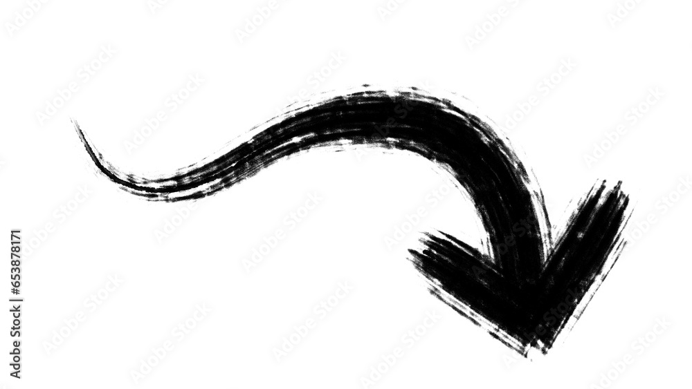 Brushstroke hand drawn arrow design element isolated - PNG image with ...