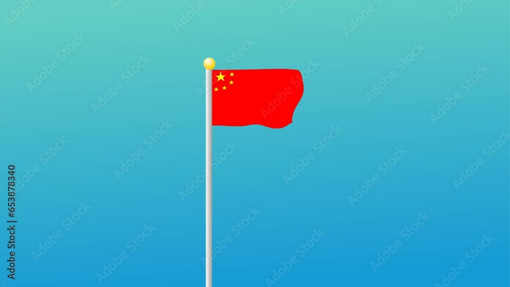 China flag waving background and 2d animation, flag of china waving ...