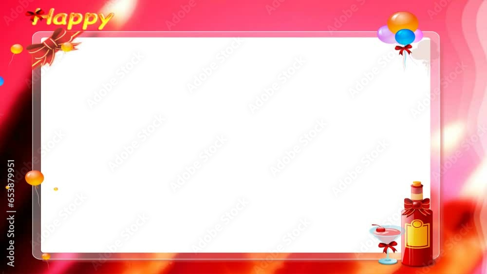 Abstract happy picture frame background and 2d animation, party, happy ...