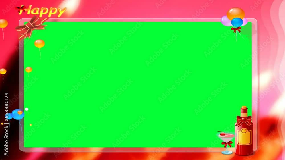 Abstract happy picture frame background and 2d animation, party, happy ...