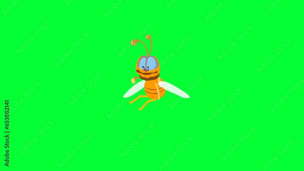 Flying insect, cartoon bee background and 2d animation, creature flying ...