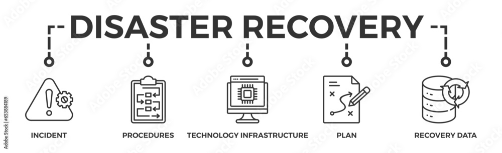 Disaster recovery banner web icon vector illustration concept for ...