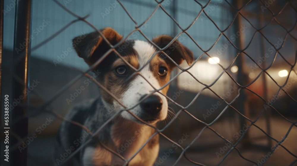 Hope in Captivity: A Stray Homeless Dog Seeks Refuge in an Animal ...
