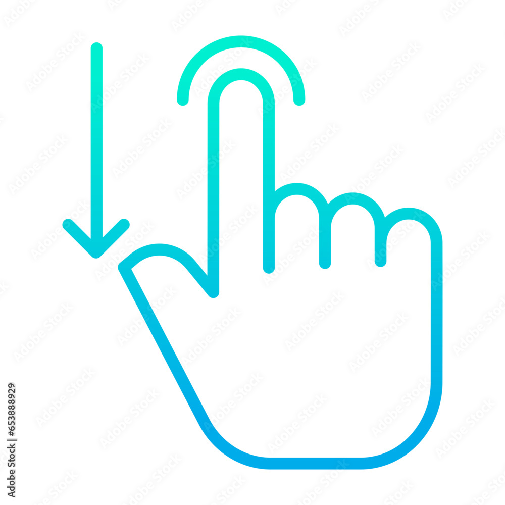 Outline gradient Drag Down hand gestures icon Stock Vector | Adobe Stock