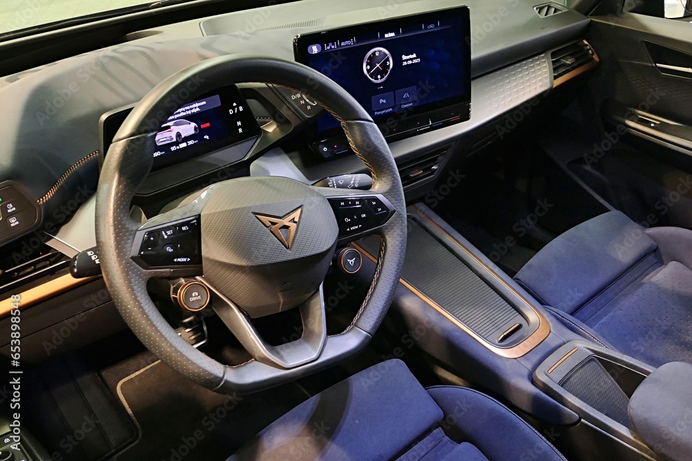 Interior of modern spanish battery electric performance oriented ...