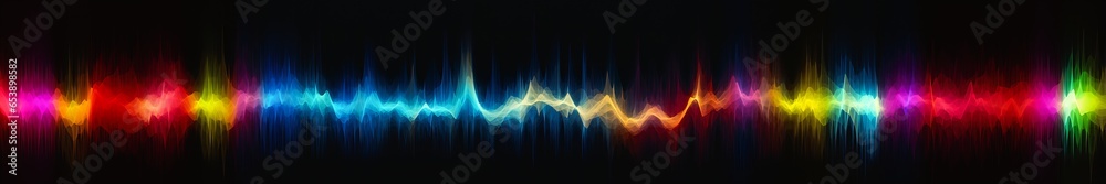 closeup sound wave spectral portrait plain studio background filters ...